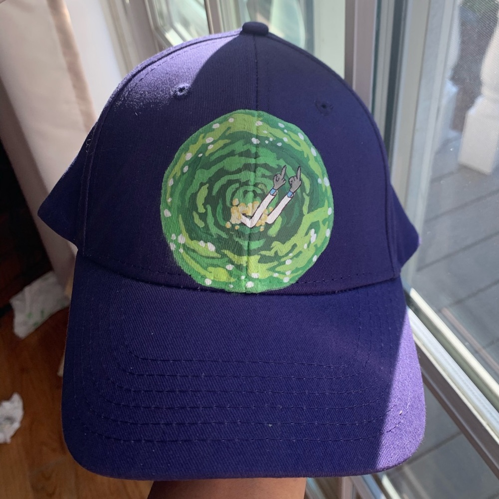 Hand Painted Rick And Morty Portal Hat - Gem